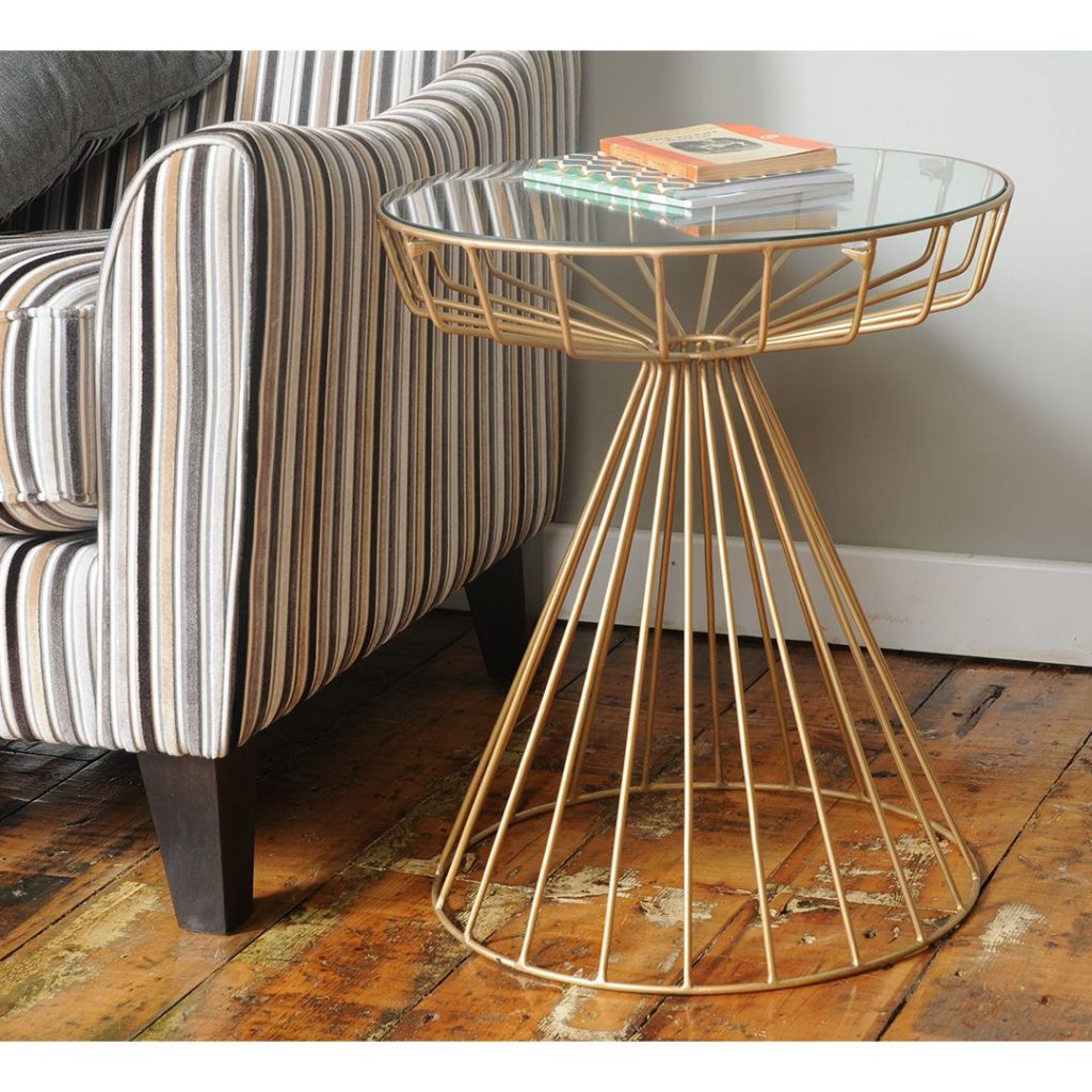 Gatsby Gold Birdcage Side Table | Home Sweet Home