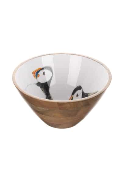 Puffin Wooden Bowl 30cm | Home Sweet Home