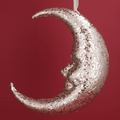 Gold Glitter Moon Medium Decoration | Home Sweet Home