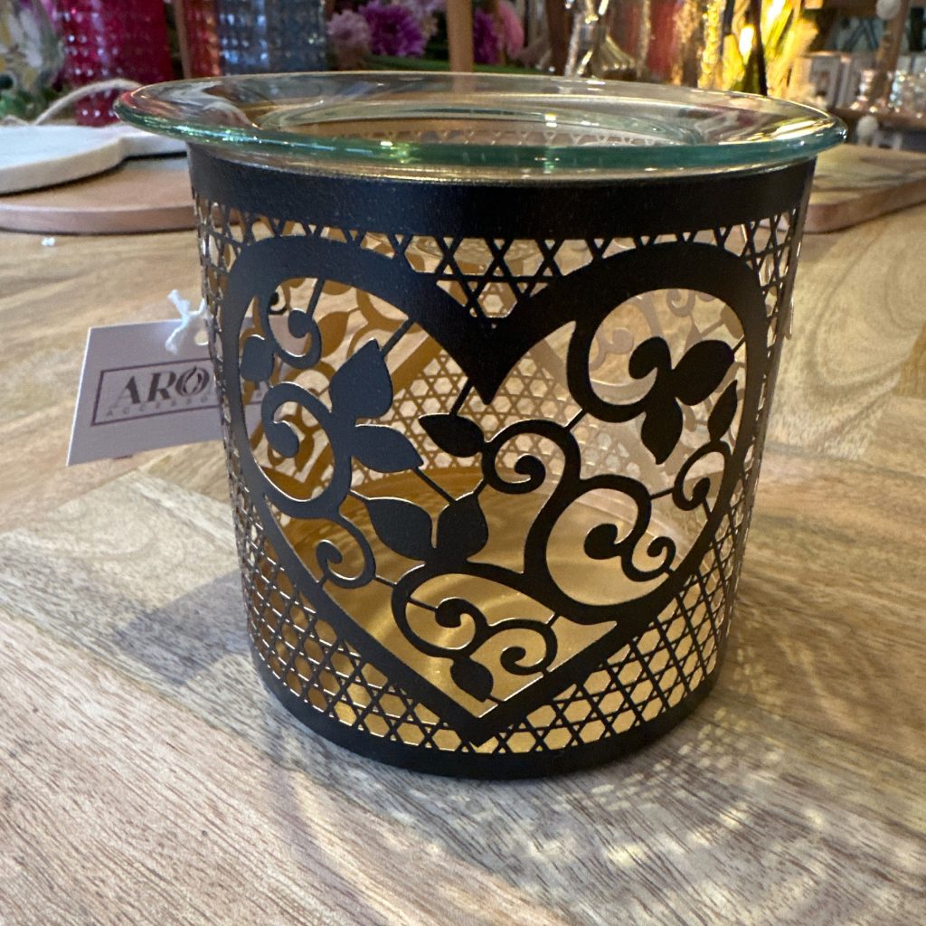 Tealight Wax Melter and Candle Holder – Black and Gold Melter Heart 10 ...