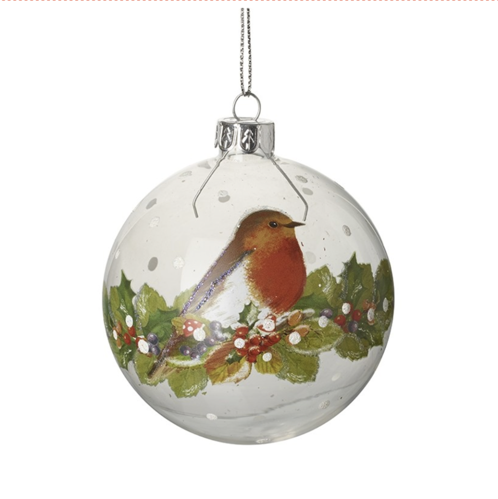 Painted Robin Glass Bauble | Home Sweet Home