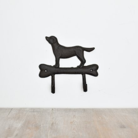 Cast Iron Dog & Bone Storage Hook, 19.3cm | Home Sweet Home