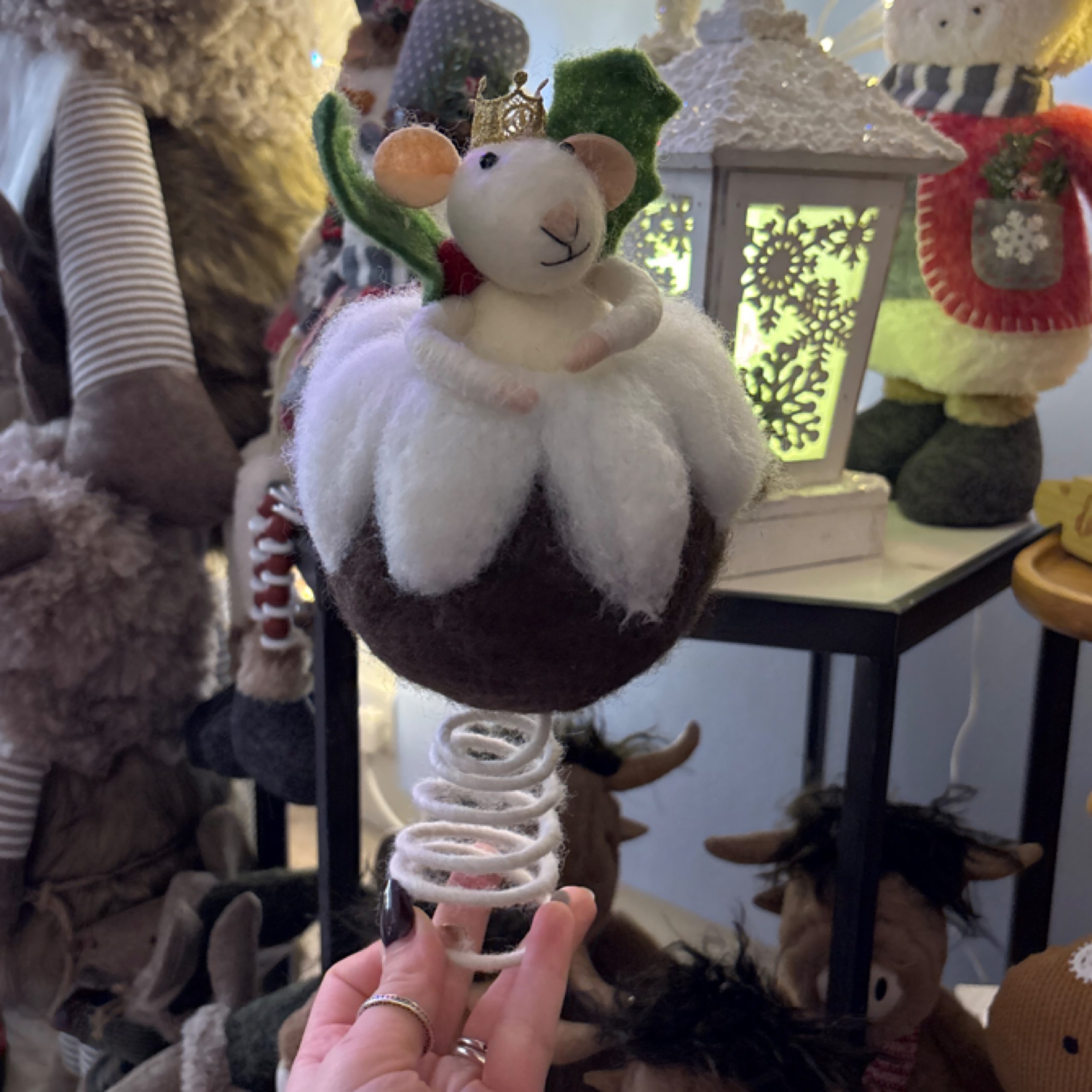 Mixed Wood Pudding/Mouse Tree Topper | Home Sweet Home